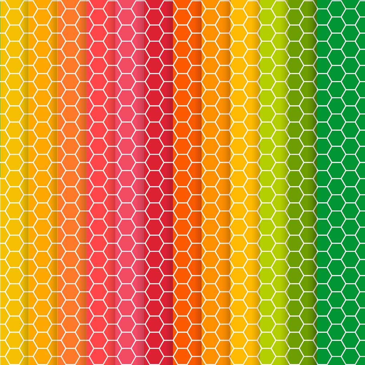 Hexagon Colorful Digital Paper Printable Colorful Scrapbook Papers ...