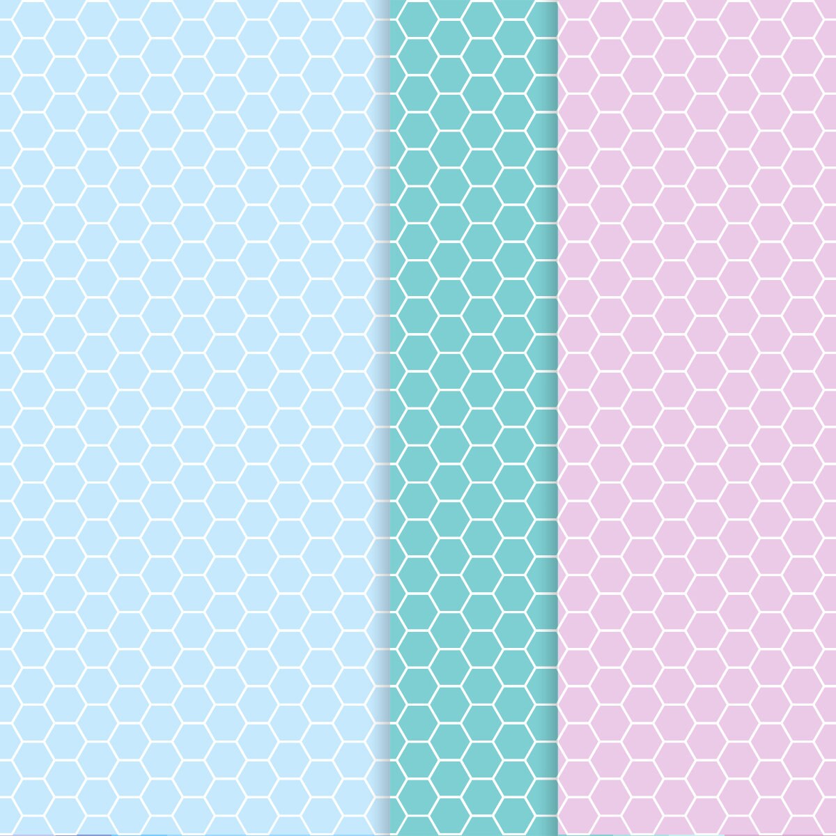 Hexagon Pastel Colors Digital Paper Printable Scrapbook Papers Instant ...
