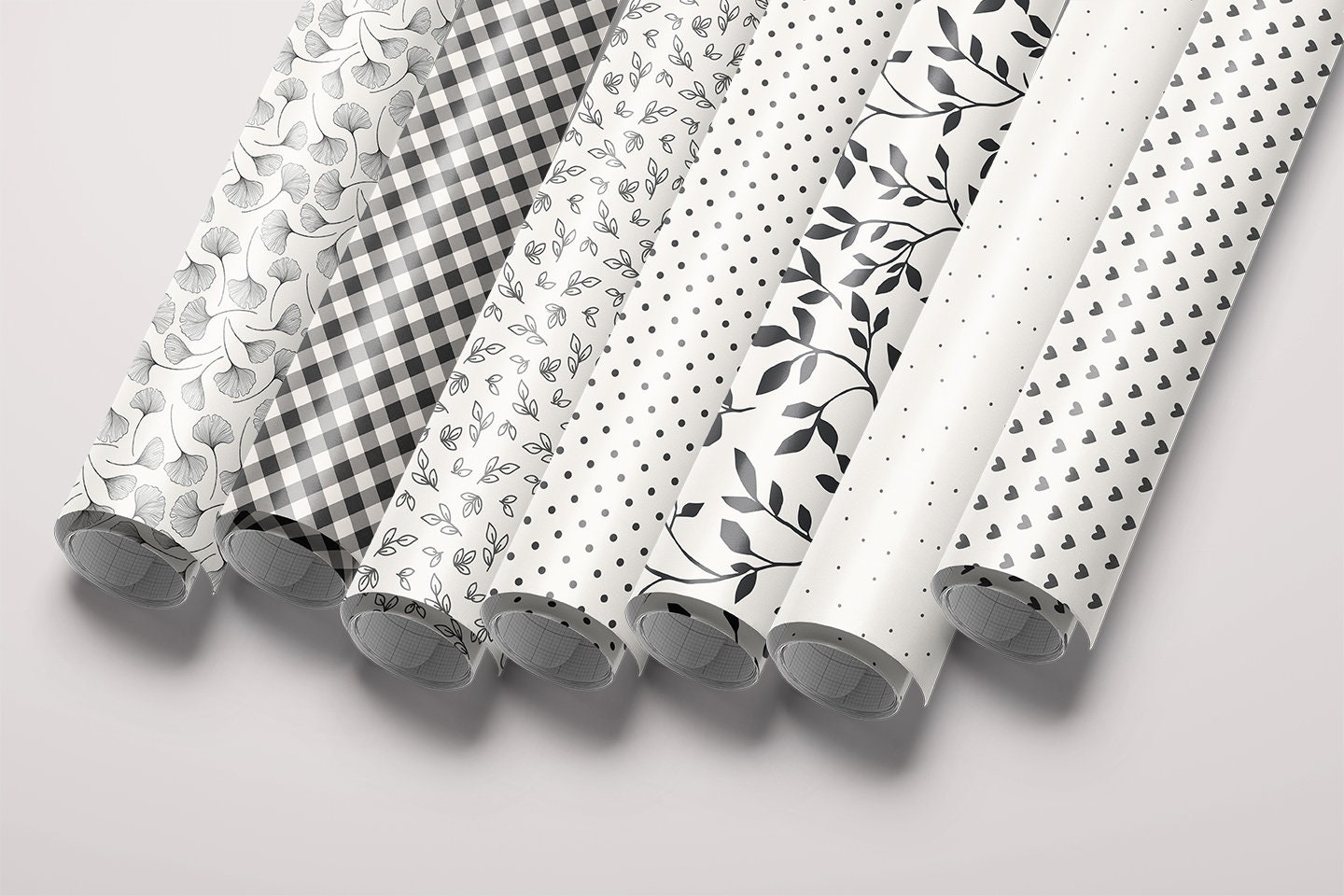 Black and White Digital Paper Floral Background Instant Download ...