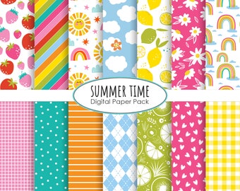 Family Vacation Digital Paper Pack Summer Holiday Campervan - Etsy