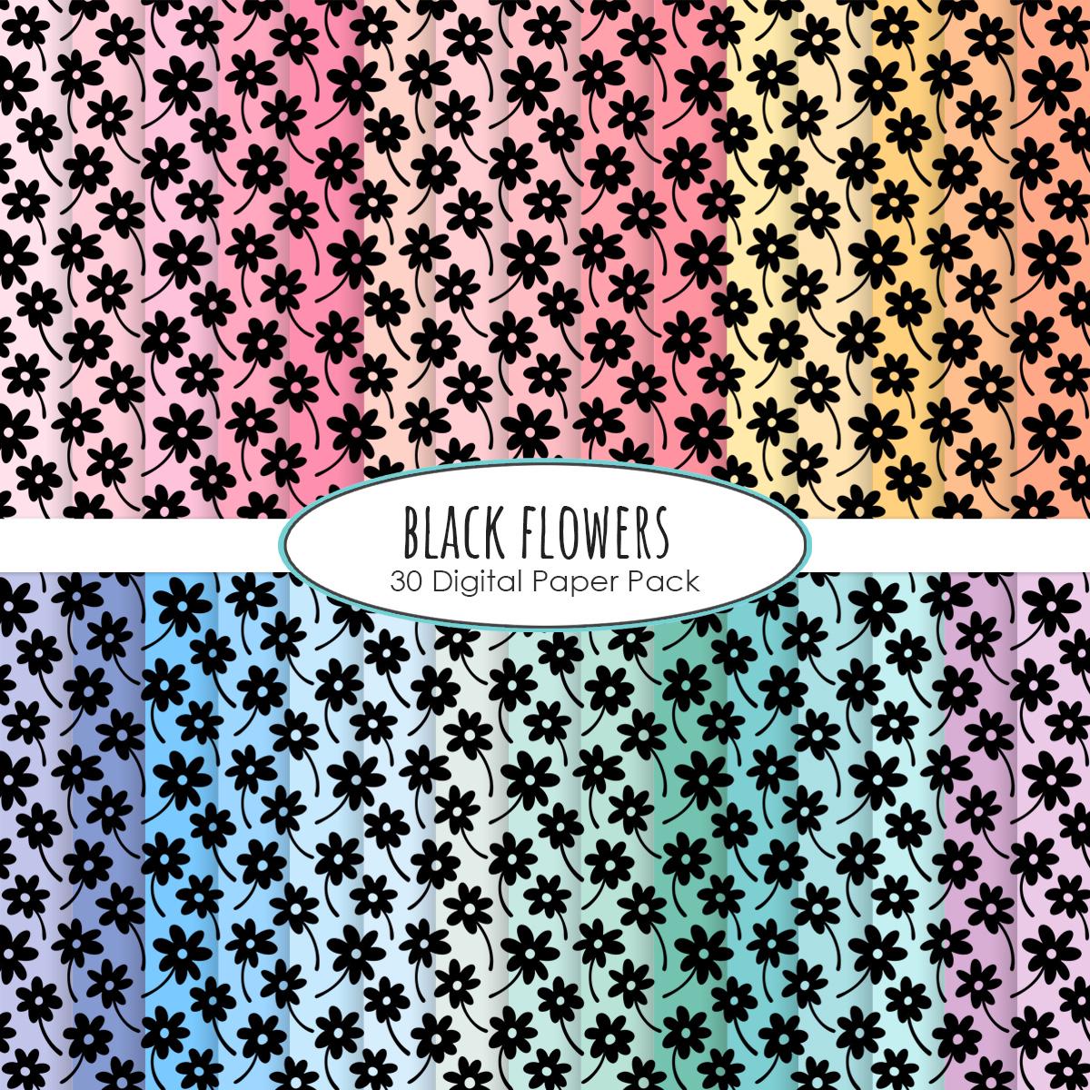 Flowers Pastel Color Digital Paper Dotted Mini Flowers Printable ...