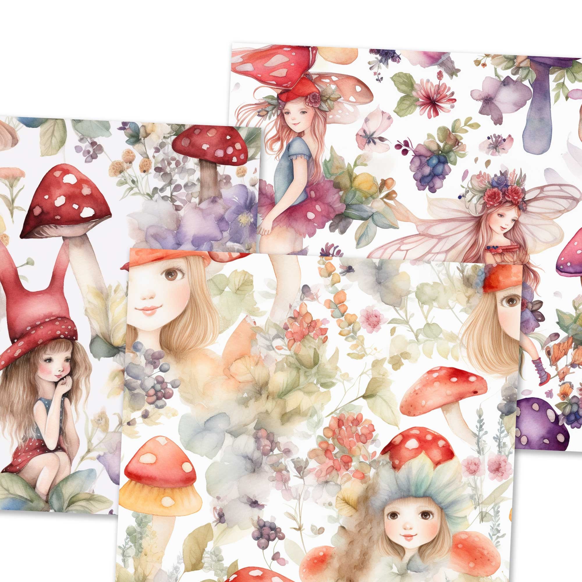 Fairyland Digital Paper Pack - Fairy Pattern - Digital Scrapbooking ...