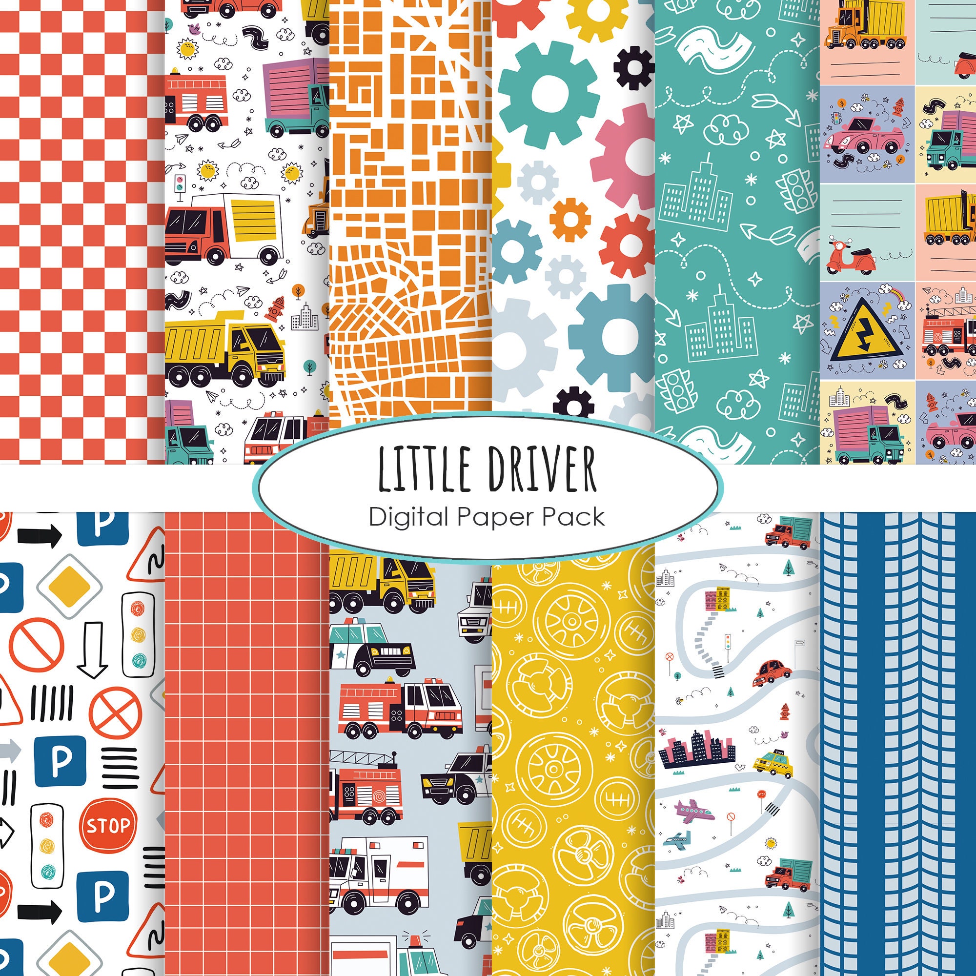 Driver Digital Paper Pack Instant Download Digital Scrapbooking - Etsy
