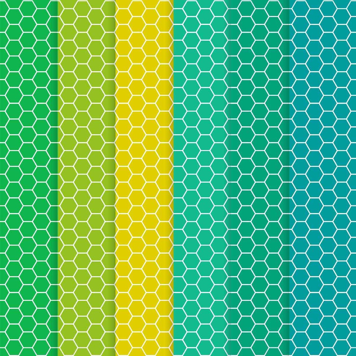 Hexagon Colorful Digital Paper Printable Colorful Scrapbook Papers ...