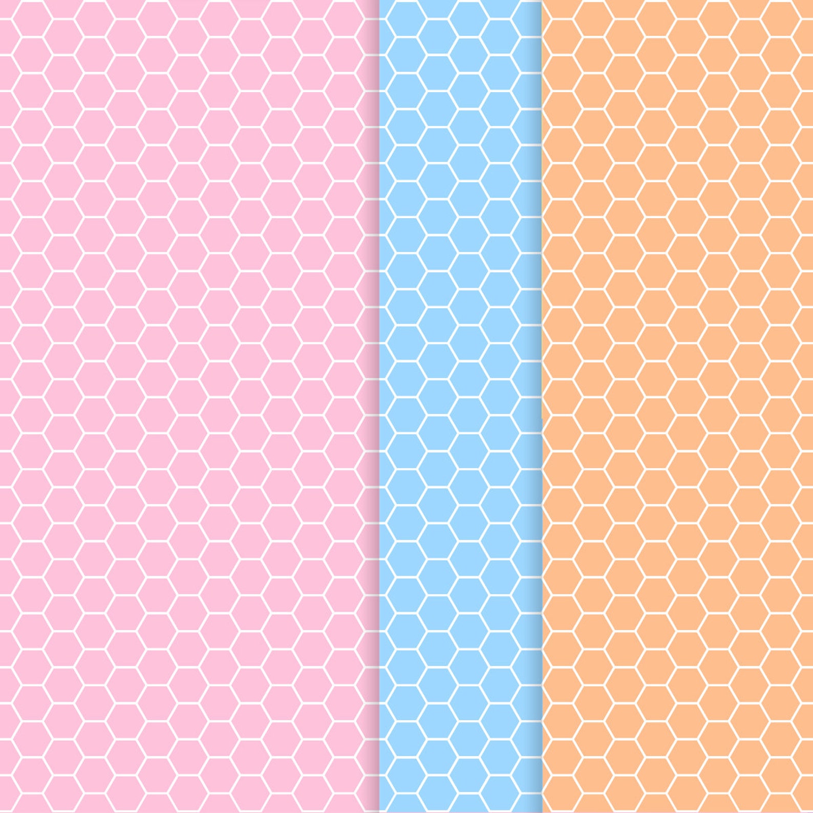 Hexagon Pastel Colors Digital Paper Printable Scrapbook Papers Instant ...