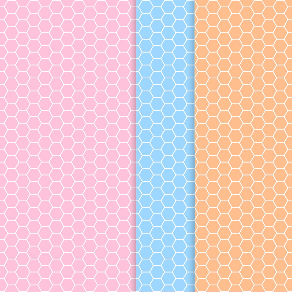 Hexagon Pastel Colors Digital Paper Printable Scrapbook Papers Instant ...