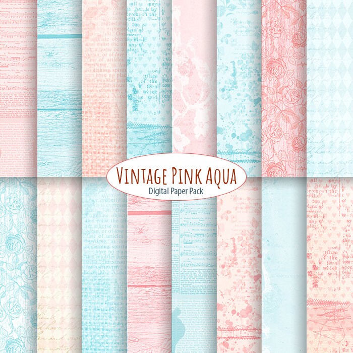 Vintage Digital Paper Pack Pastel Printable Patterns Old Textured Paper ...