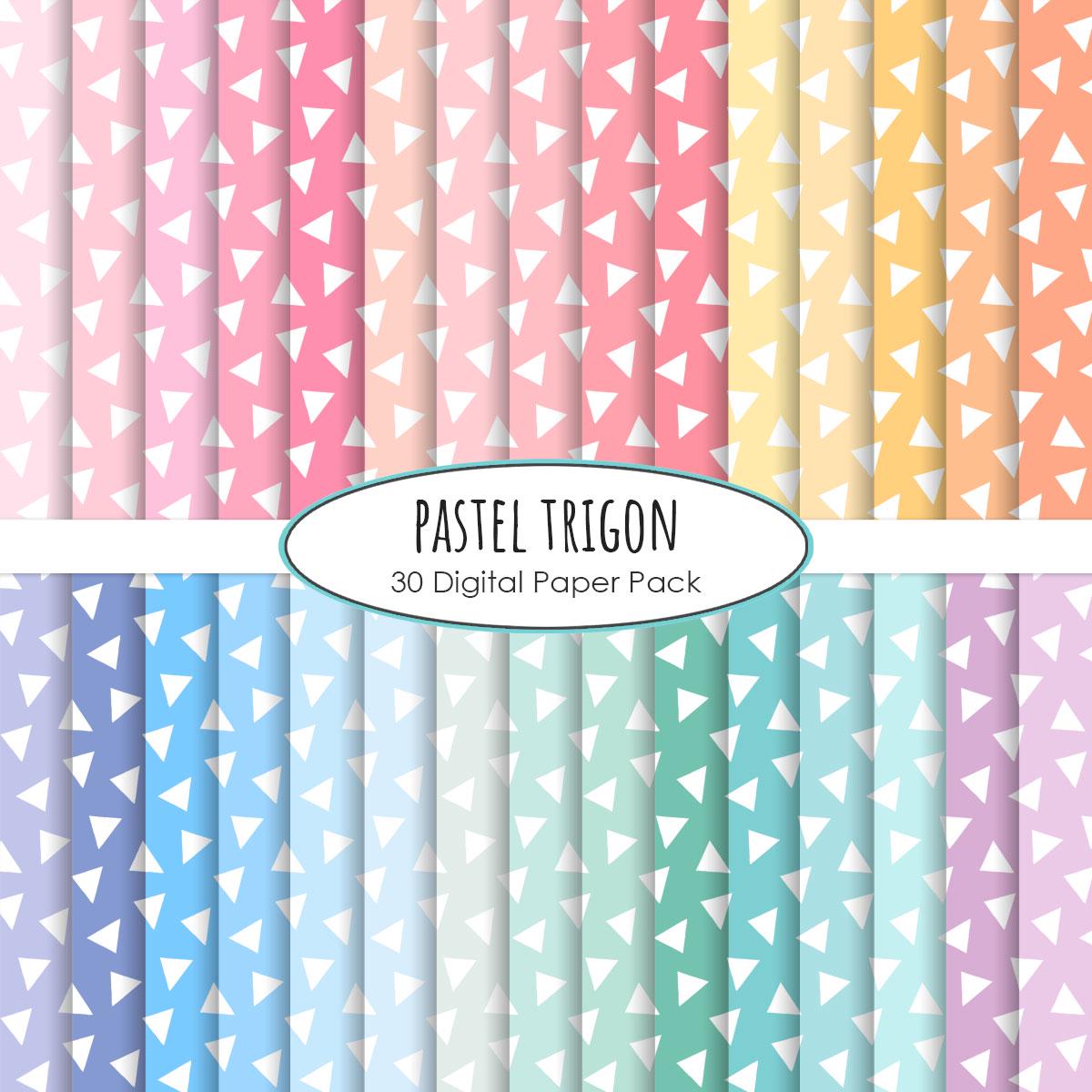 Pastel Color Trigon Digital Paper Pack Printable Digital Scrapbook ...
