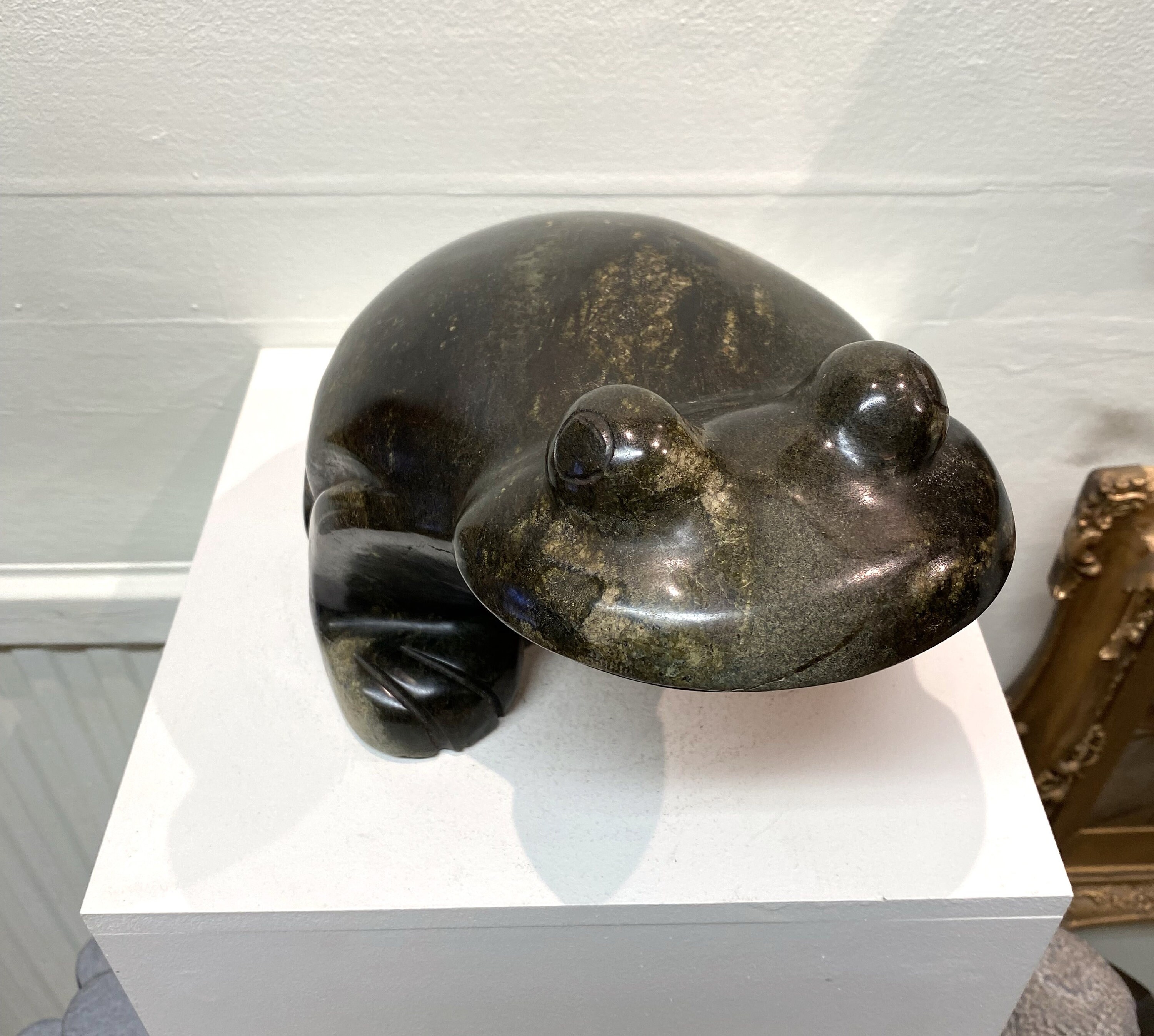 FROG by CRETO SIMON. Shona Stone Sculpture African Art Aquatic Pond ...