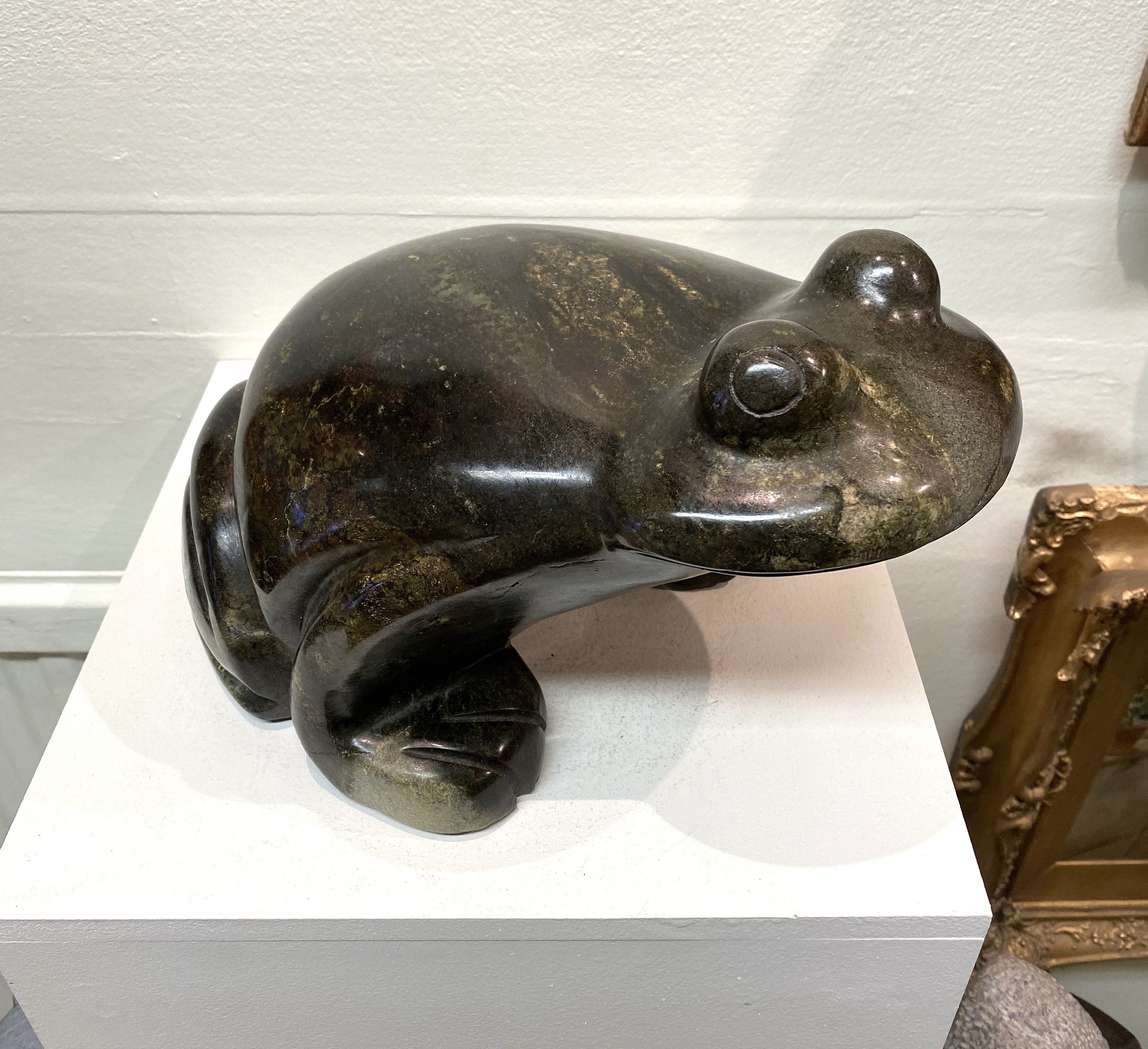 FROG by CRETO SIMON. Shona Stone Sculpture African Art Aquatic Pond ...