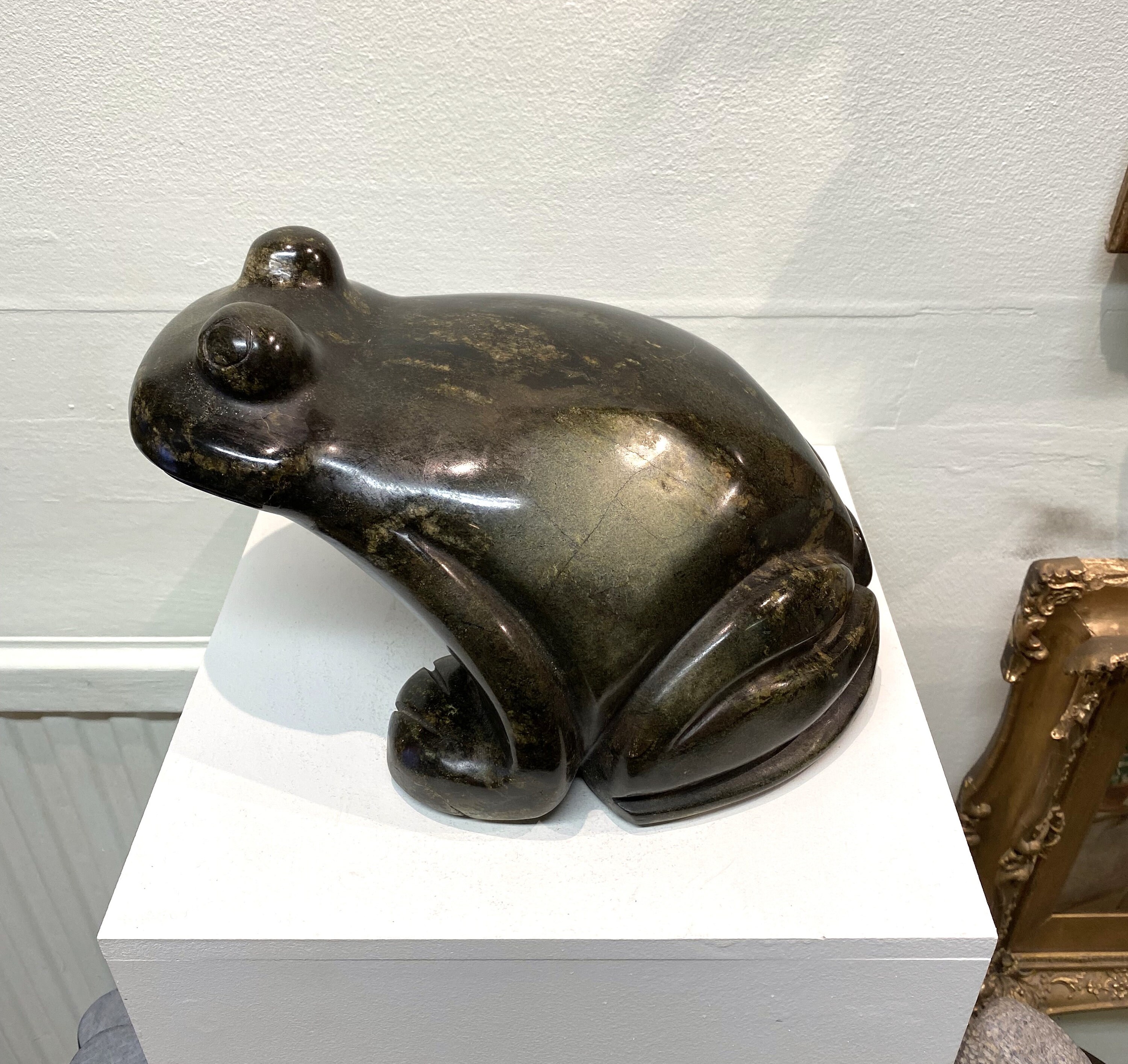 FROG by CRETO SIMON. Shona Stone Sculpture African Art Aquatic Pond ...