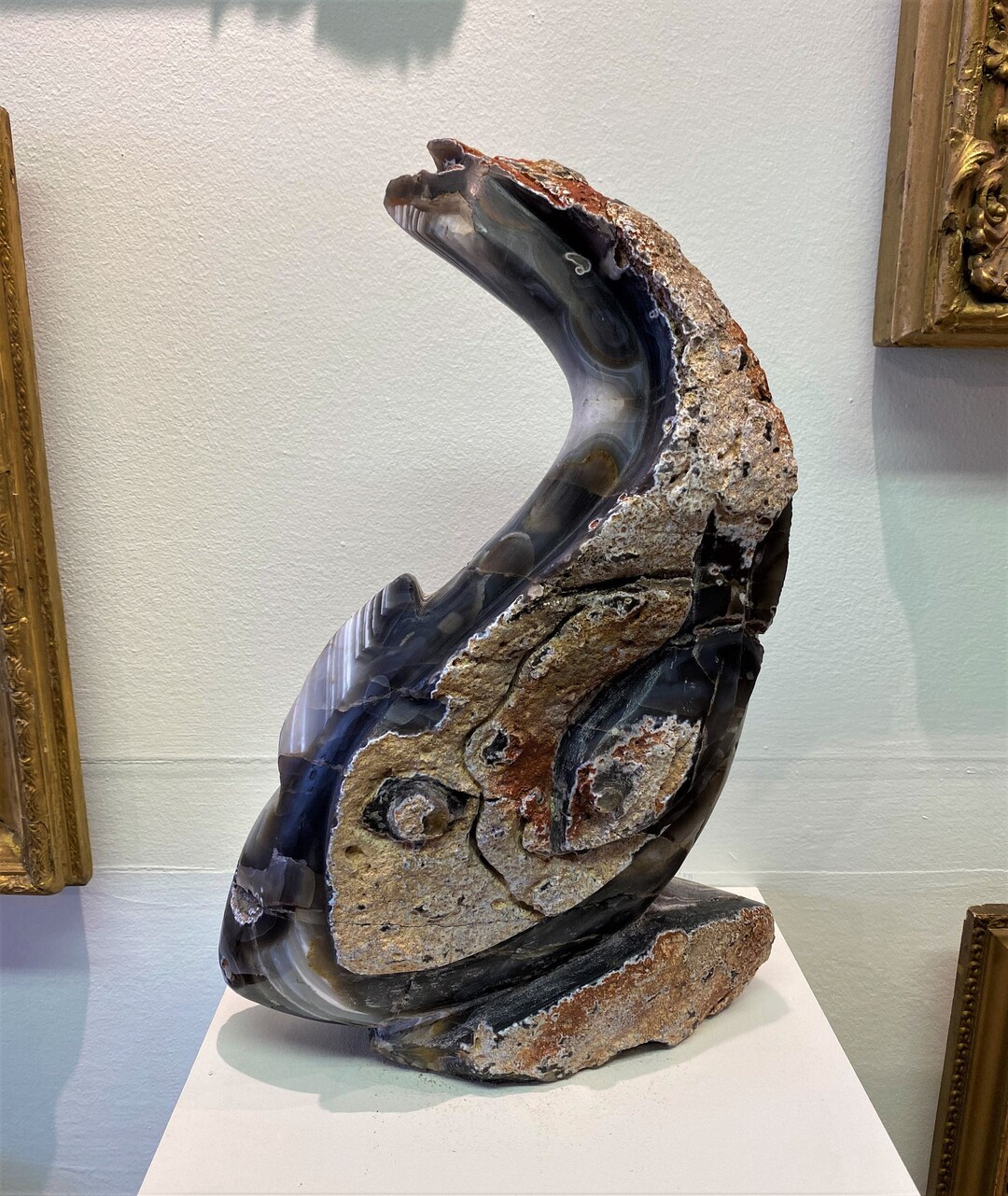 Stone Hand Carved Shona Agate Fish Sculpture African Art Garden ...