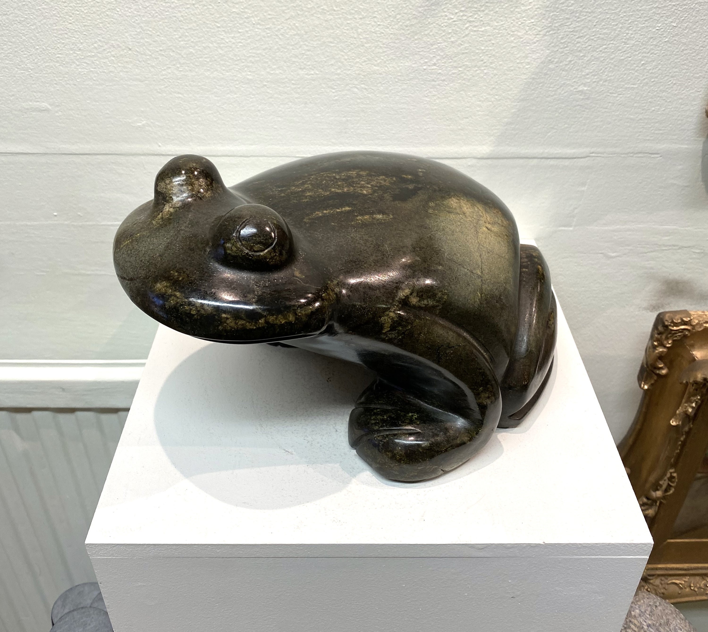 FROG by CRETO SIMON. Shona Stone Sculpture African Art Aquatic Pond ...