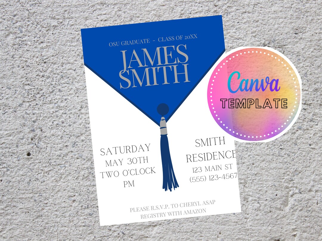 Graduation Cap Announcement Digital Party Download - Etsy