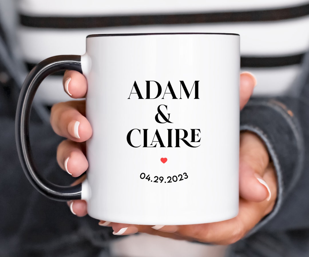 Wedding Date Gift, Custom Married Mug, 11oz, Personalized Husband and ...