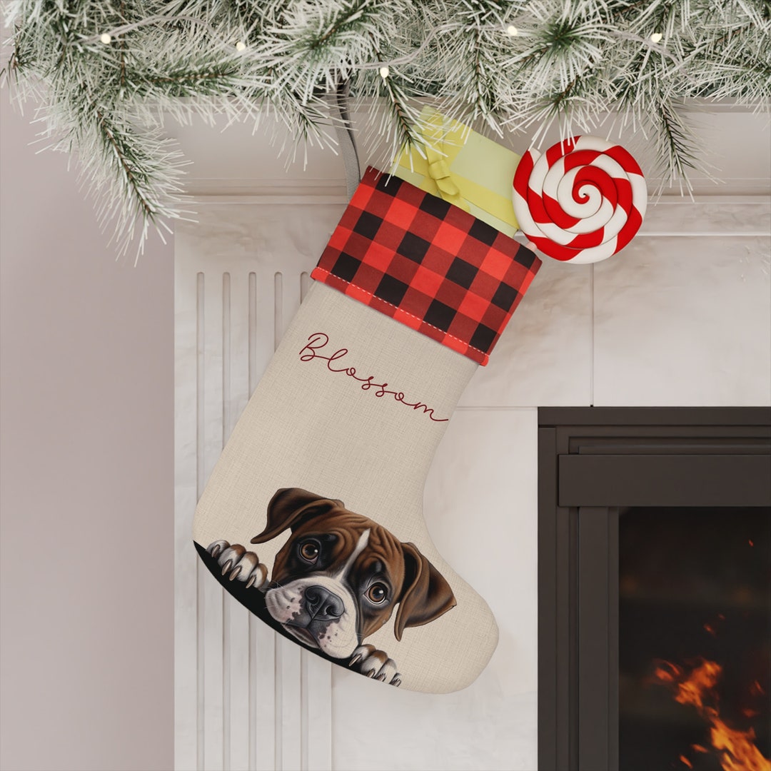Personalized Dog Stocking, Custom Dog Portrait Gift, Gift for Dog Mom ...