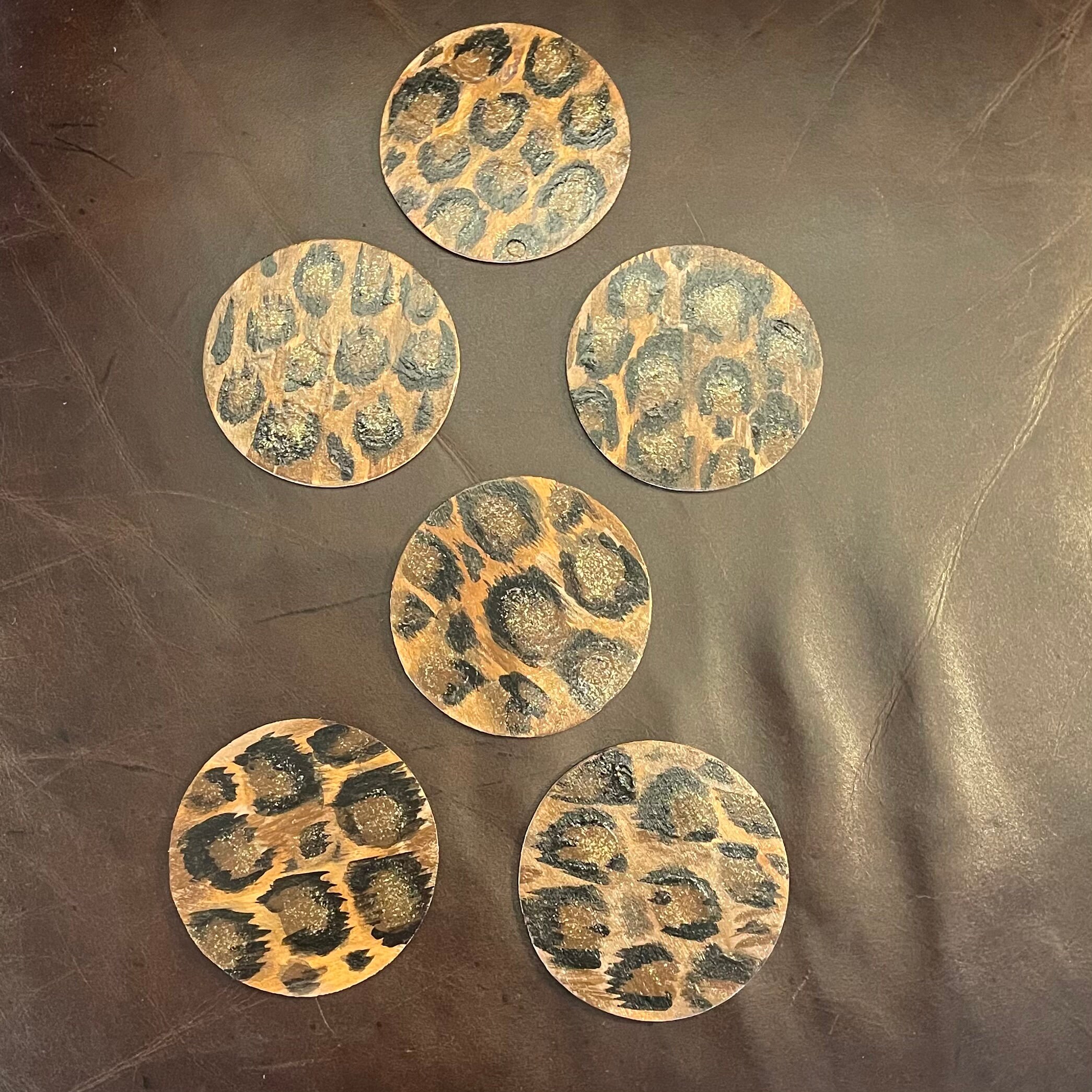 Glitter Leopard Print Coaster dipinto a mano - Etsy Italia