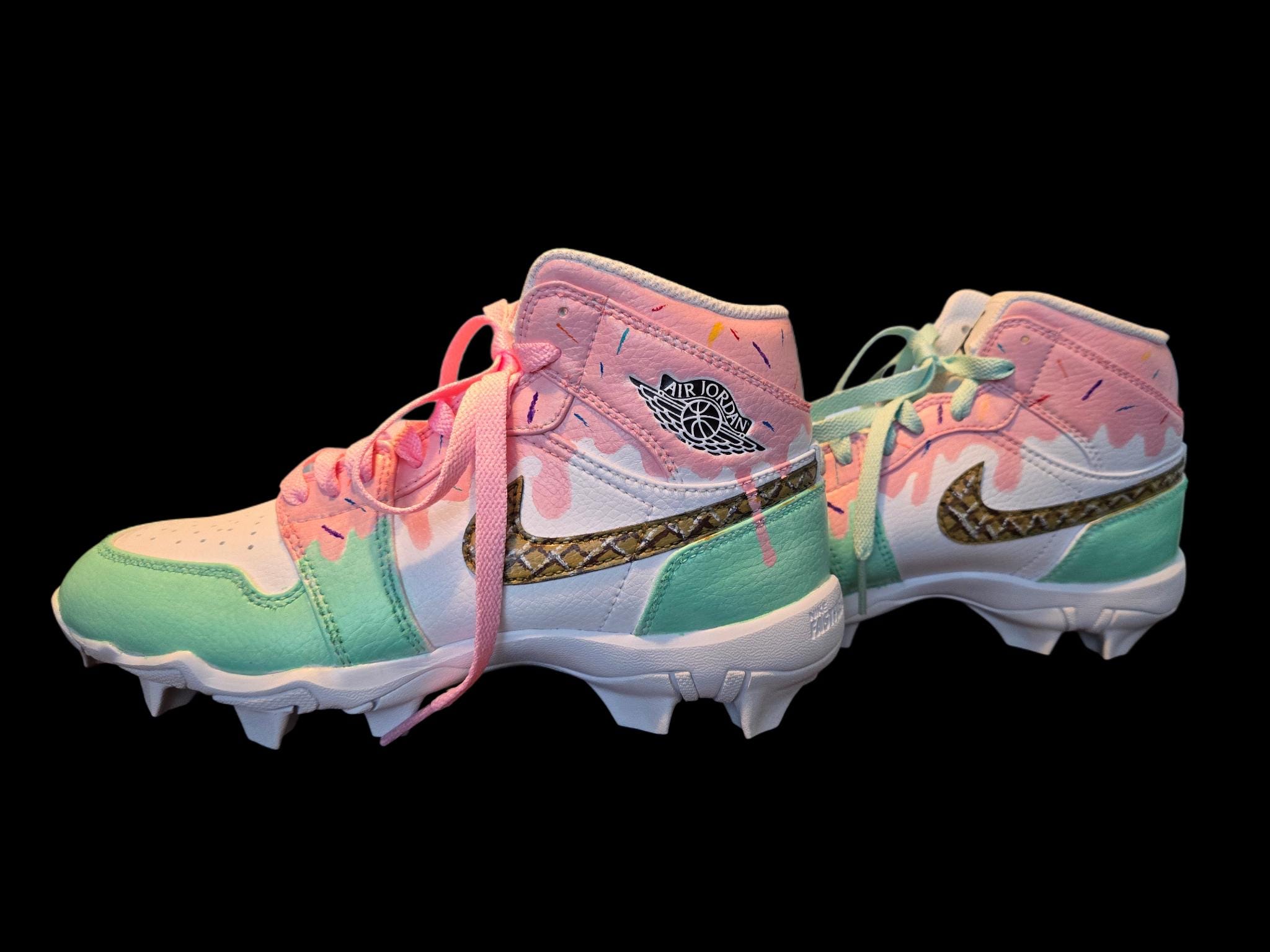 Ice Cream Drip Baseball Cleats - Etsy