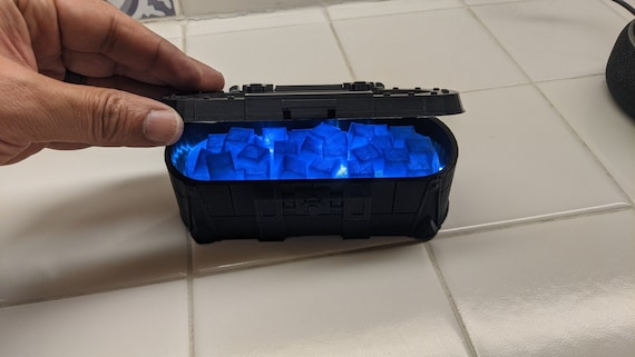 Light-up Glimmering Loot Chest / Black / LED Lights / Blue PLA | Etsy