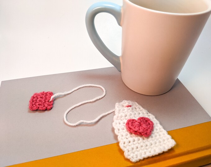 Tea Bag Bookmark Crochet Pattern PATTERN ONLY Cute & Cozy Heart Book ...