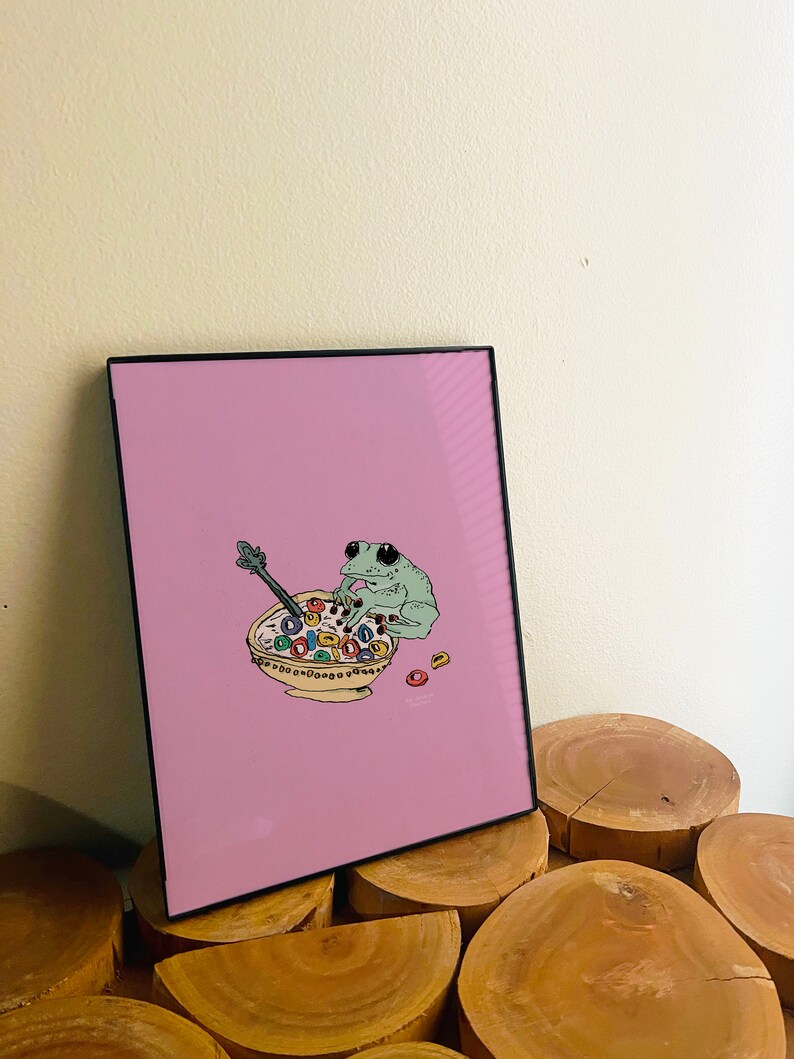 Frog- Cereal Art- Art Print - Nature Drawing-animal - Art for Home ...