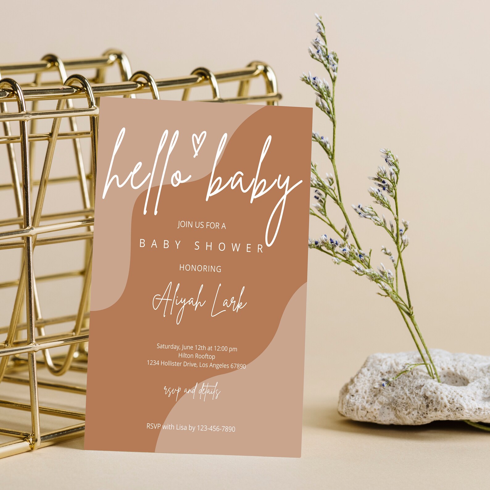 Modern Baby Shower Invitation Elegant Custom Invitation Template ...