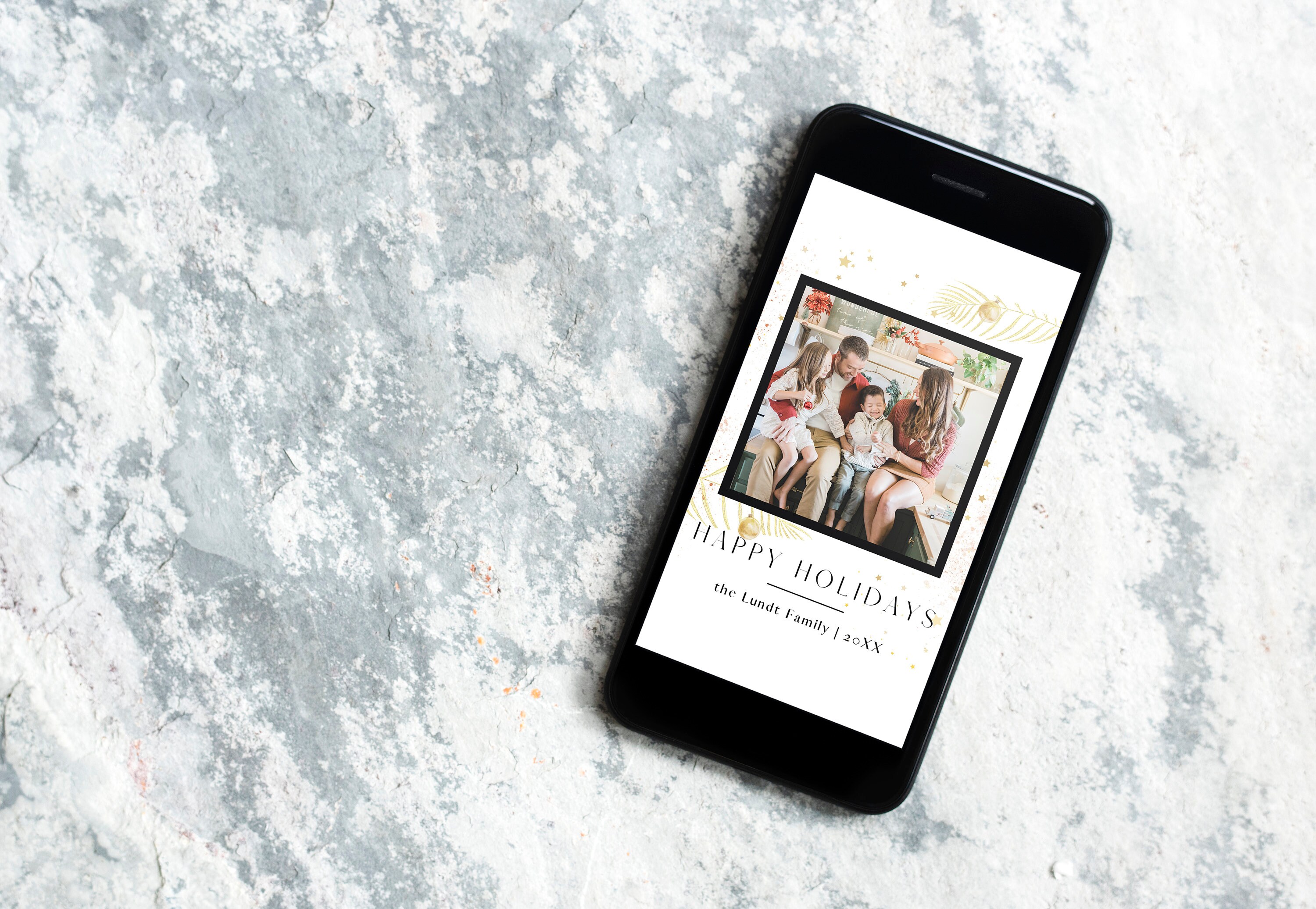 Printable Christmas Card Template | 5 X 7 Holiday Card | Modern ...