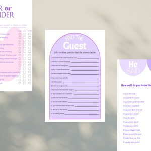 Editable Bridal Games Template, Personalized Bridal Games Set ...