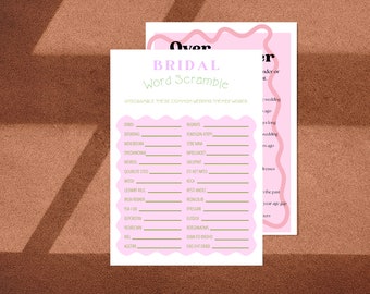 Editable Bridal Games Template, Personalized Bridal Games Set ...