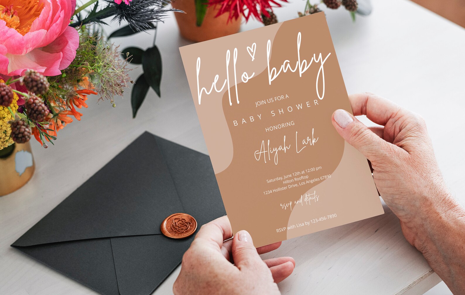Modern Baby Shower Invitation Elegant Custom Invitation Template ...