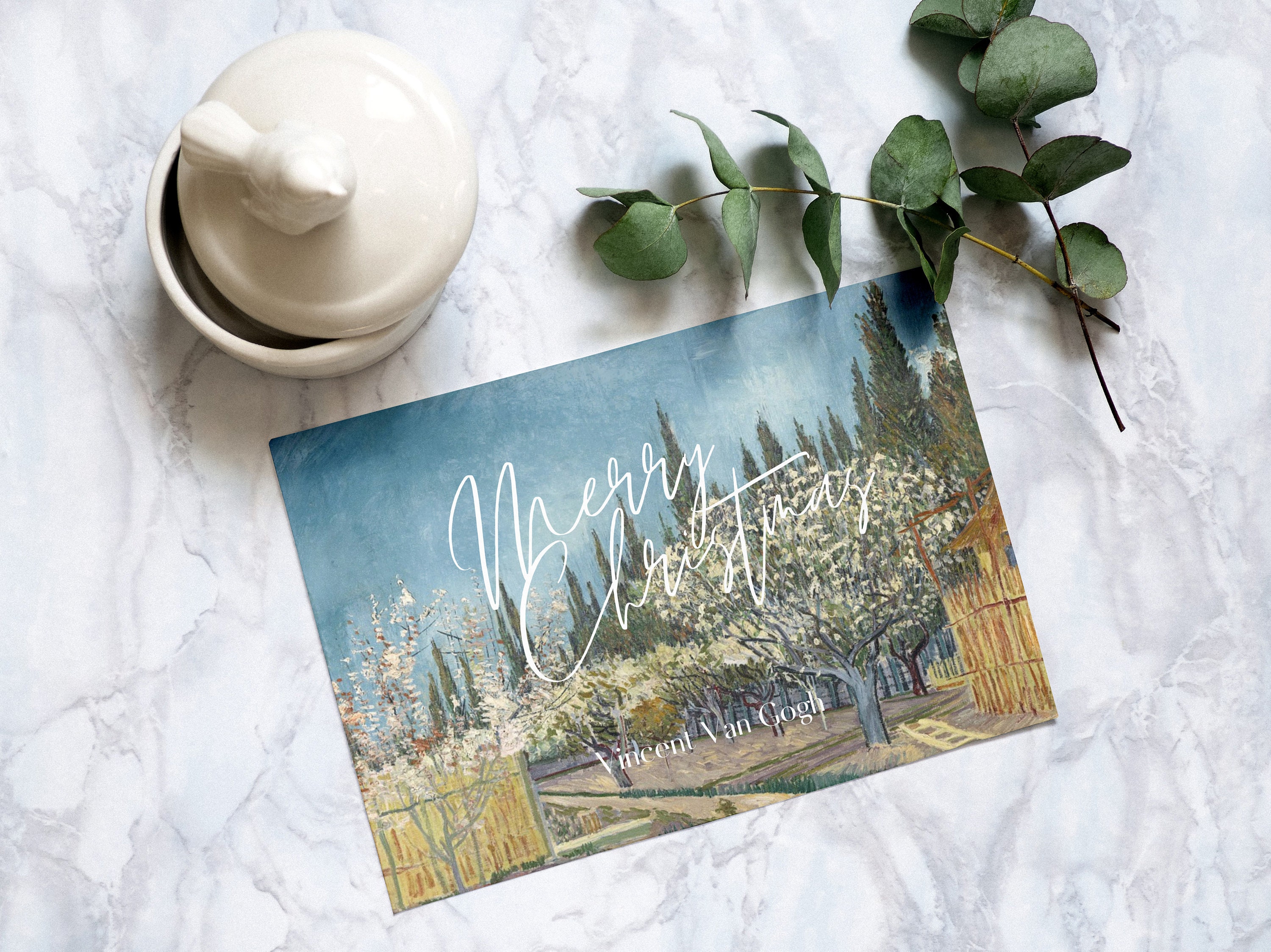 5 Printable Fine Art Christmas Cards Templates Vincent Van Gogh, Claude ...