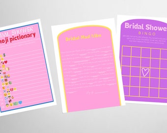Editable Bridal Games Template, Personalized Bridal Games Set ...
