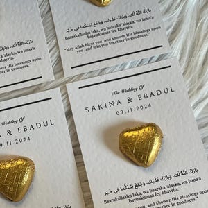 25x Personalised Chocolate Wedding Favours, Walima Favours, Zamzam ...
