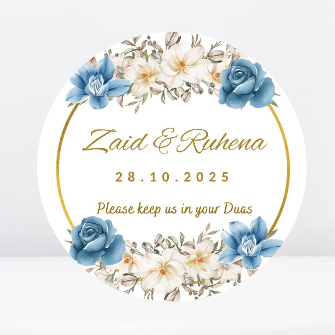 Personalised Nikkah Wedding Stickers, Floral Stickers, Wedding Favour ...