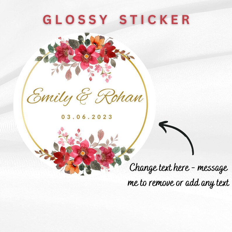 Personalised Nikkah Wedding Stickers, Floral Stickers, Wedding Favour ...