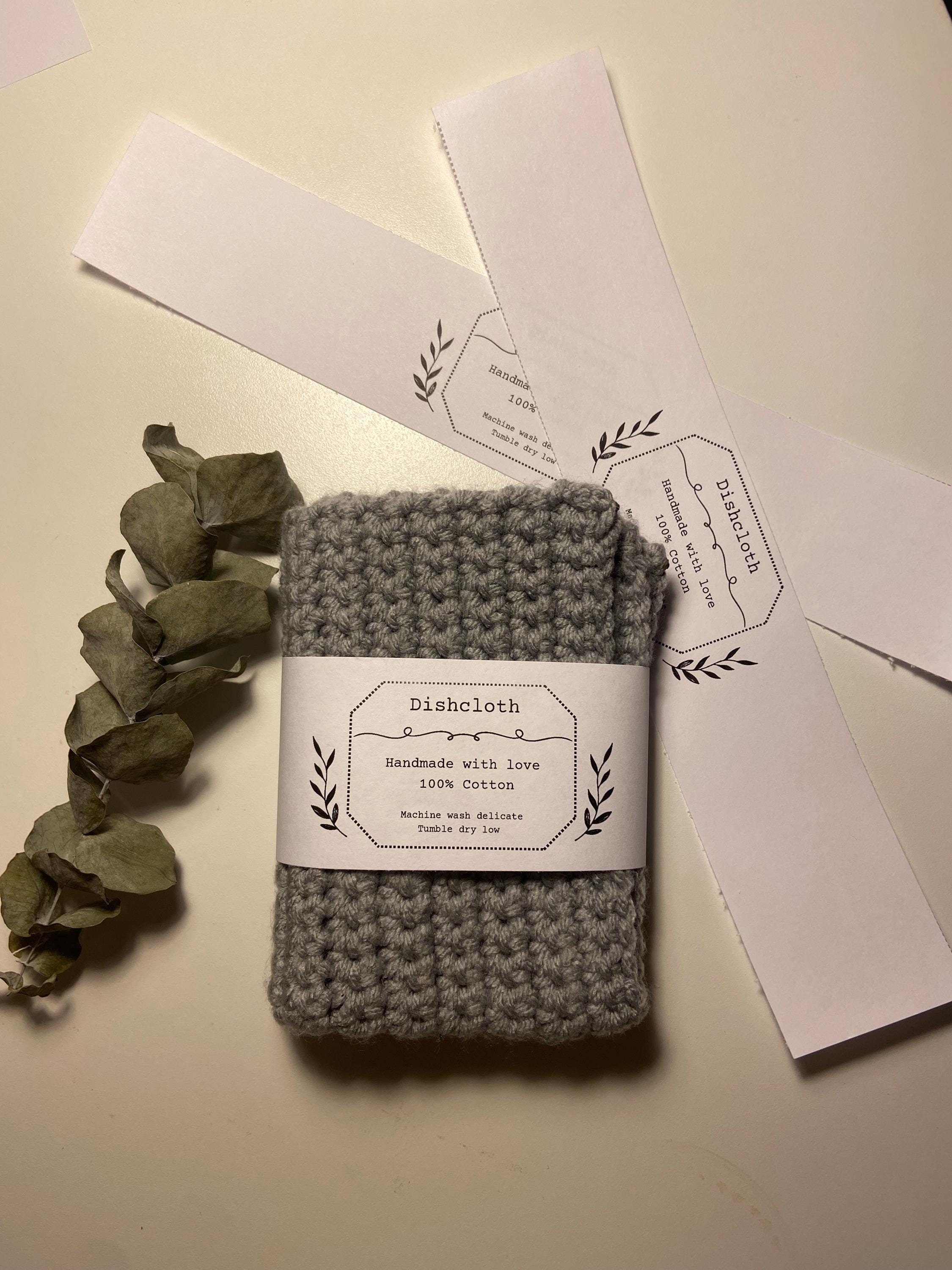 Printable Dishcloth Label |crochet Dishcloth Label |knit Dishcloth ...