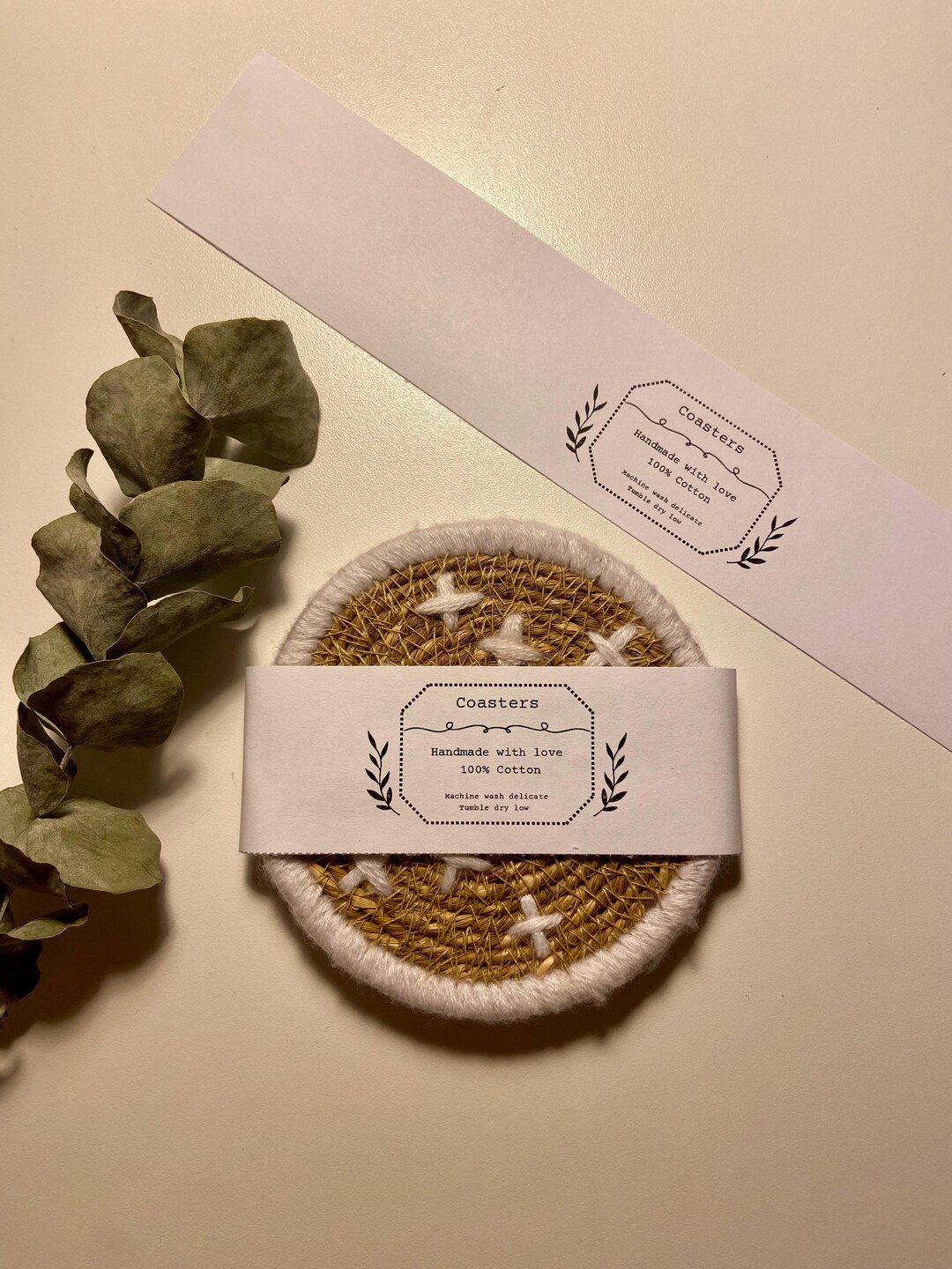 Printable Coaster Label |crochet Coaster Label |knit Coaster Label ...