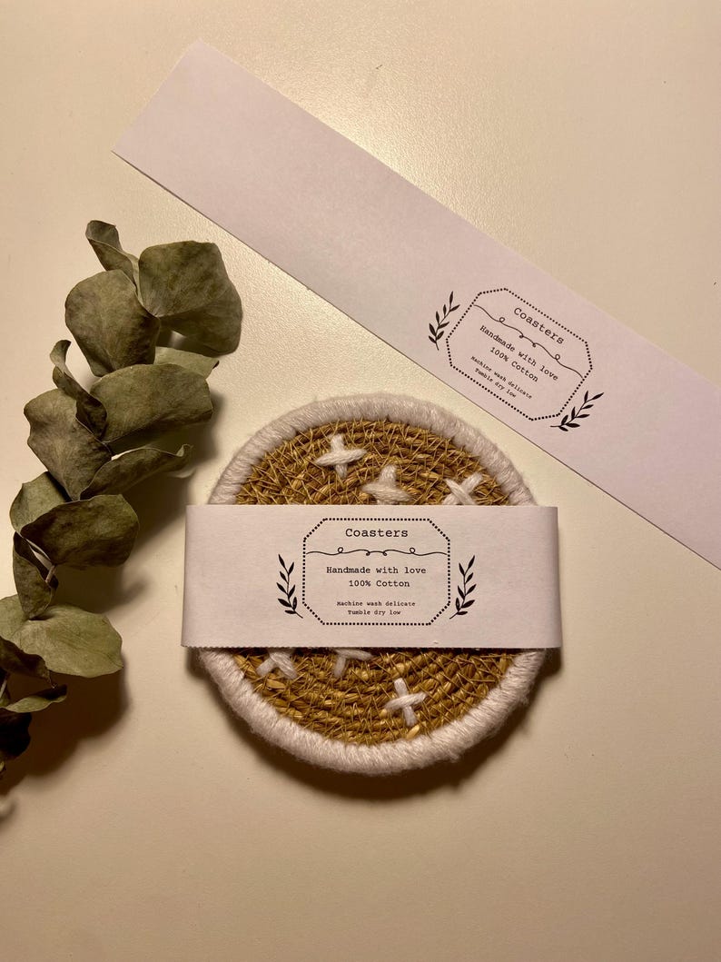 Printable Coaster Label |crochet Coaster Label |knit Coaster Label ...