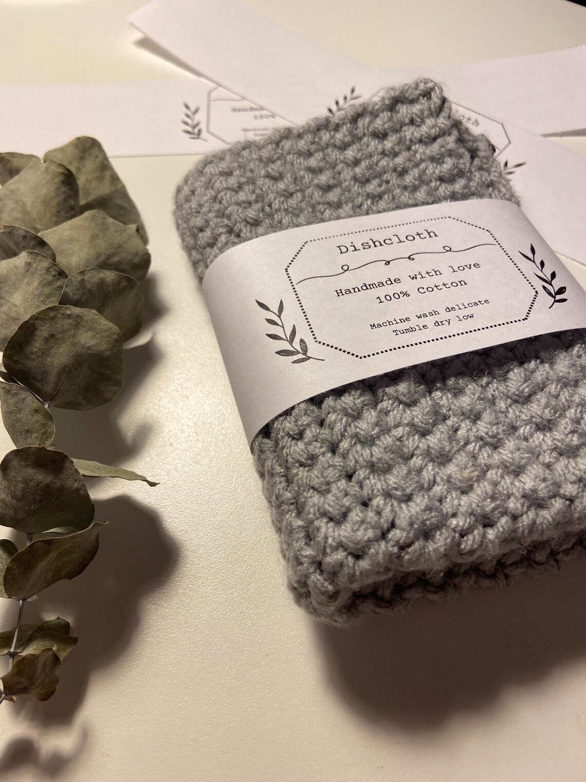 Printable Dishcloth Label |crochet Dishcloth Label |knit Dishcloth ...