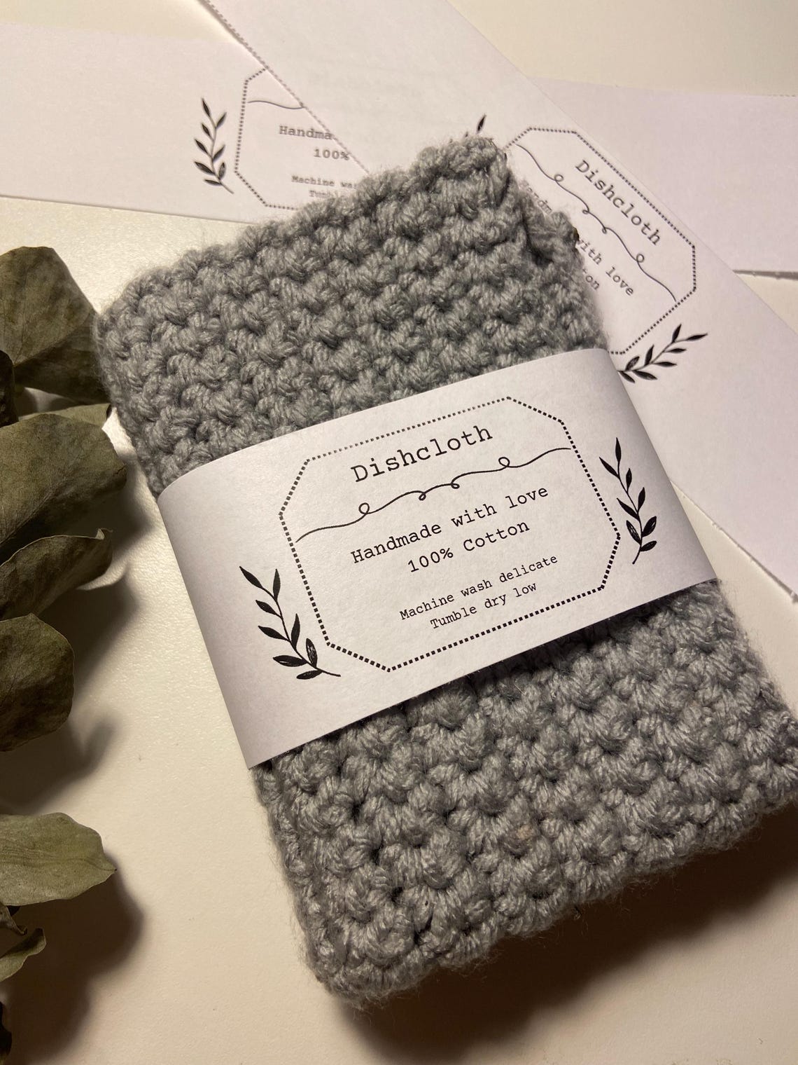 Printable Dishcloth Label |crochet Dishcloth Label |knit Dishcloth ...