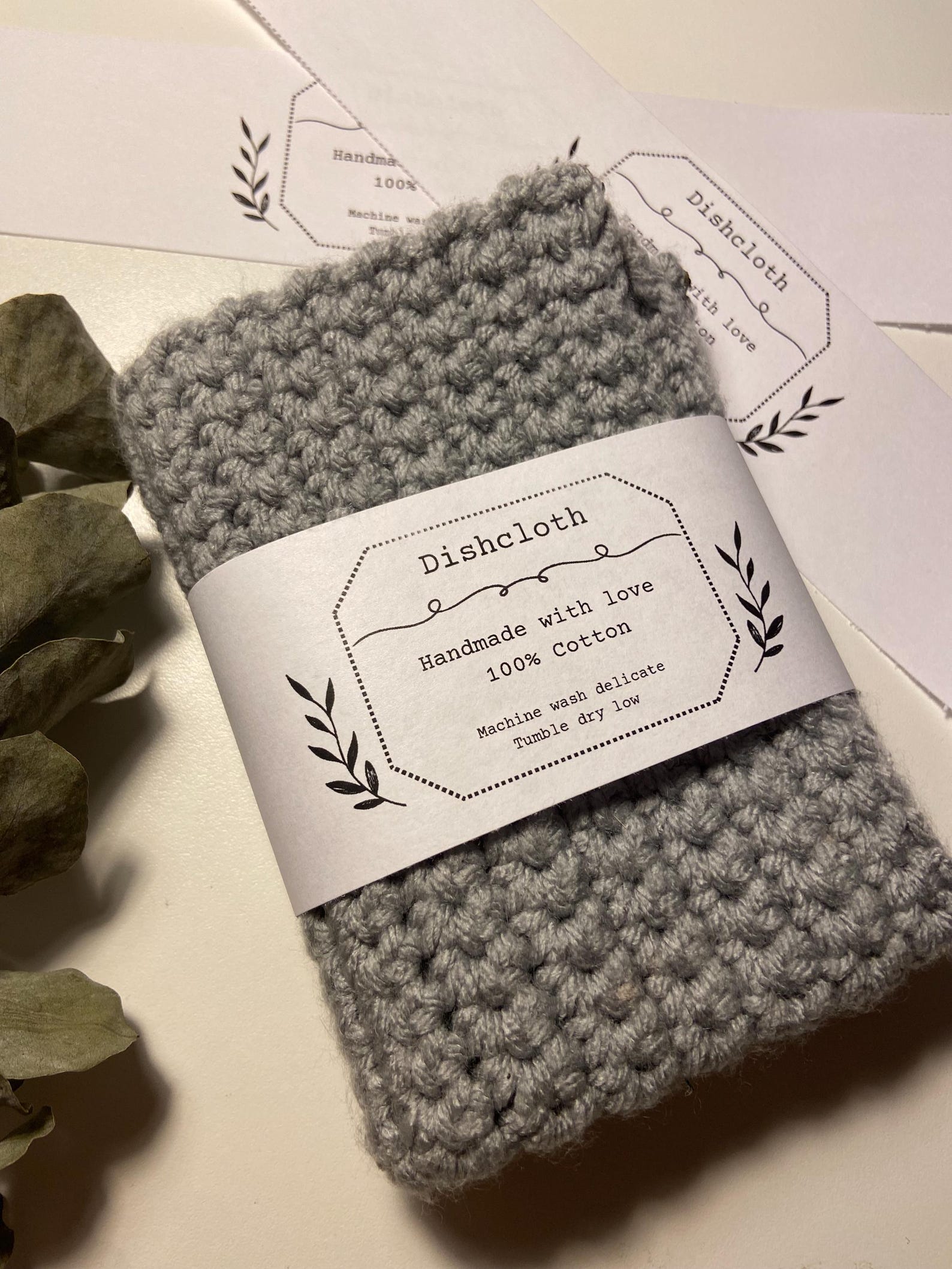 Printable Dishcloth Label |crochet Dishcloth Label |knit Dishcloth ...