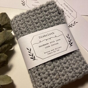 Printable Dishcloth Label |crochet Dishcloth Label |knit Dishcloth ...
