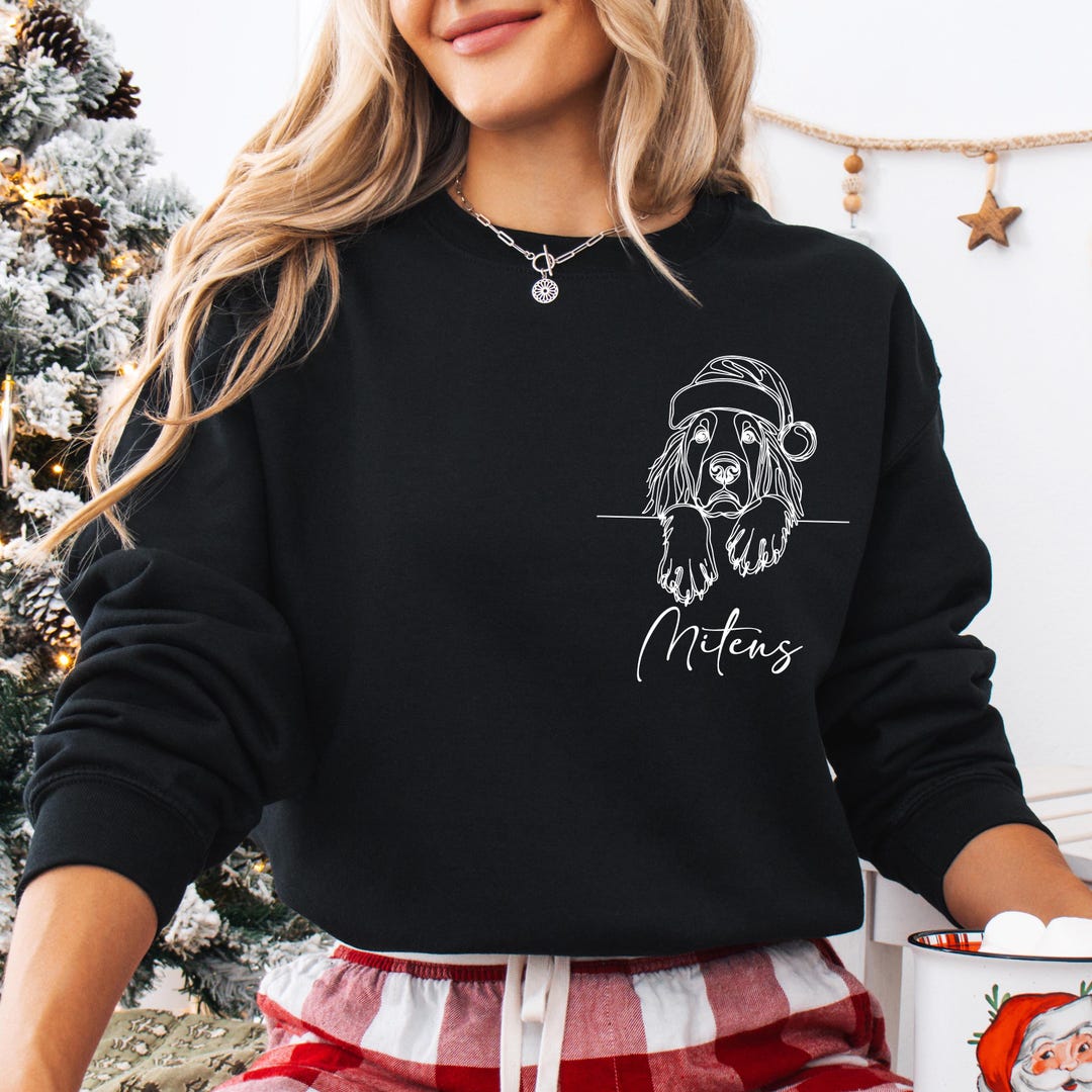 Custom Gordon Setter Christmas Sweatshirt, Personalized Dog Breed Name ...