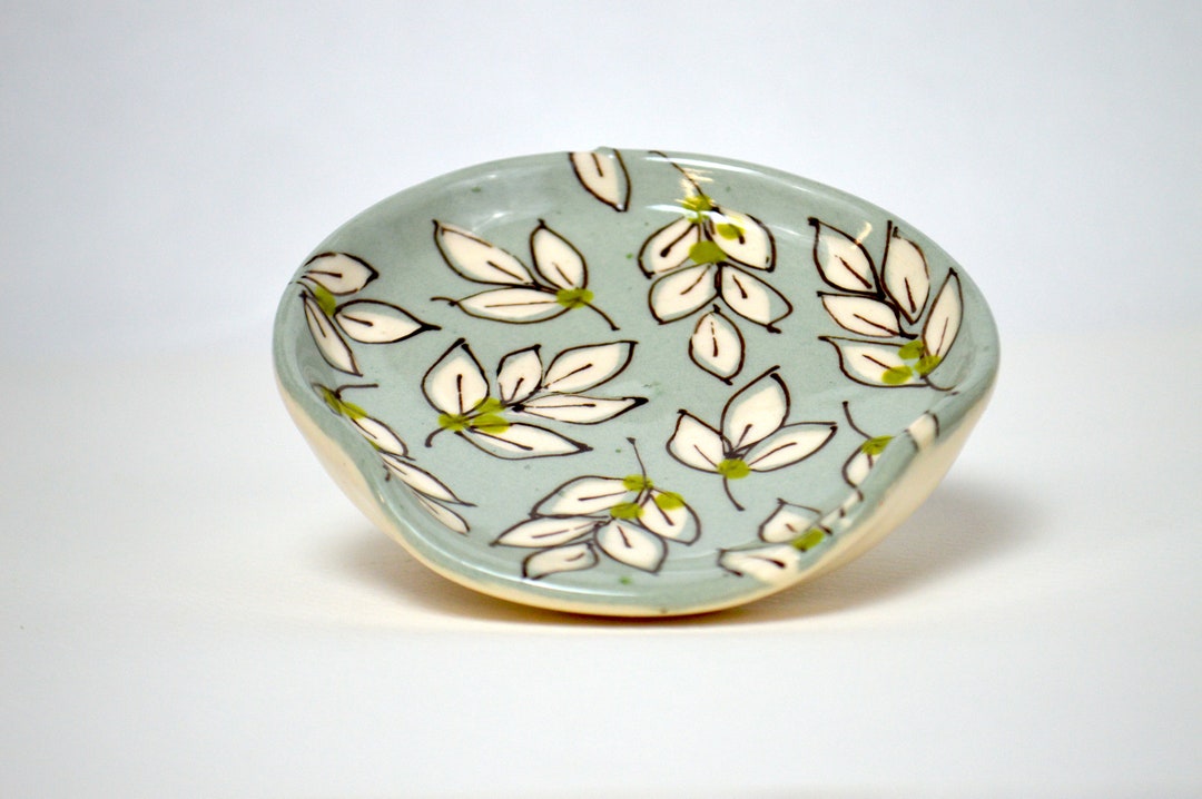 Decorative Leaf Spoon Rest, Light Blue Spoon Rest, Ceramic Spoon Rest ...