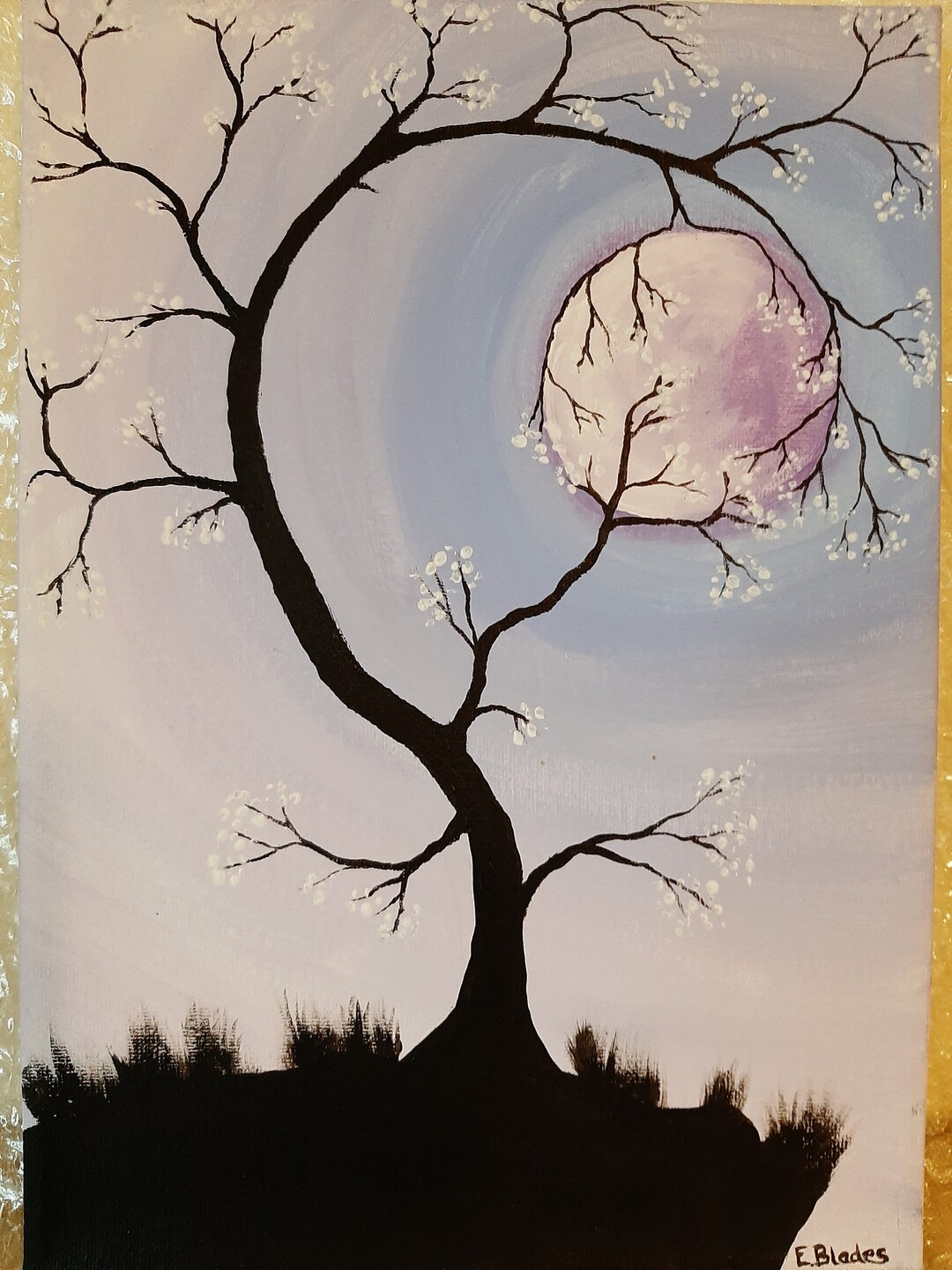 Lullaby Moon Acrylic Painting - Etsy