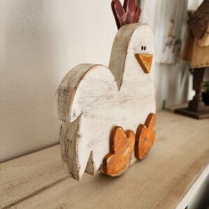 Primitive Wooden Chicken - Country Decor - Wood Shelf Sitter - Grungy ...