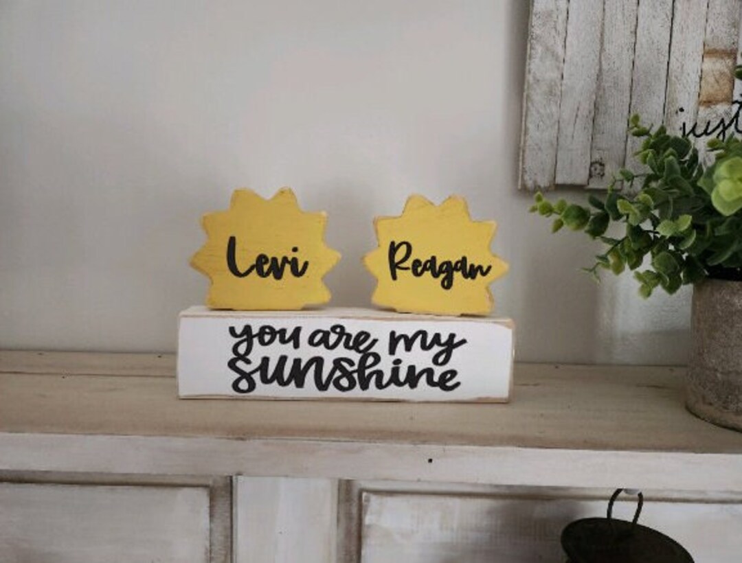 Personalized Wood Decoration Custom Wooden Sunshine Blocks You Are My ...