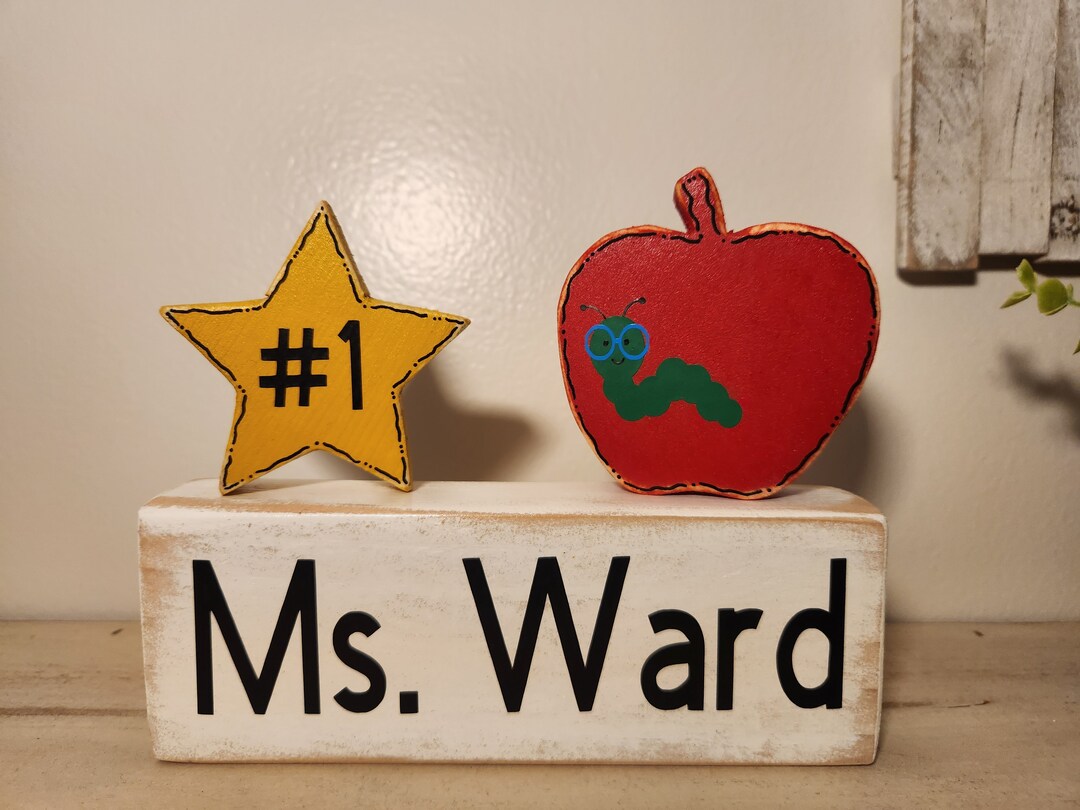 Personalized Wood Decoration - Custom Wooden Teacher Blocks - #1 ...