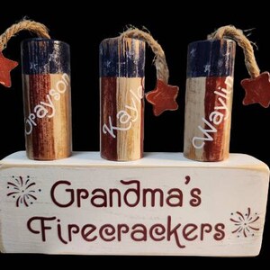 Personalized Wood Decoration - Wooden Firecracker Blocks - Fourth of ...