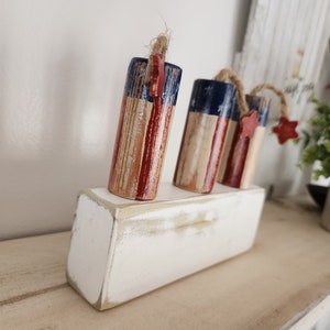Personalized Wood Decoration - Wooden Firecracker Blocks - Fourth of ...